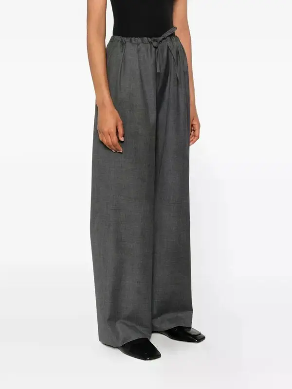 Loulou De Saison Wool Drawstring Trousers - Grey