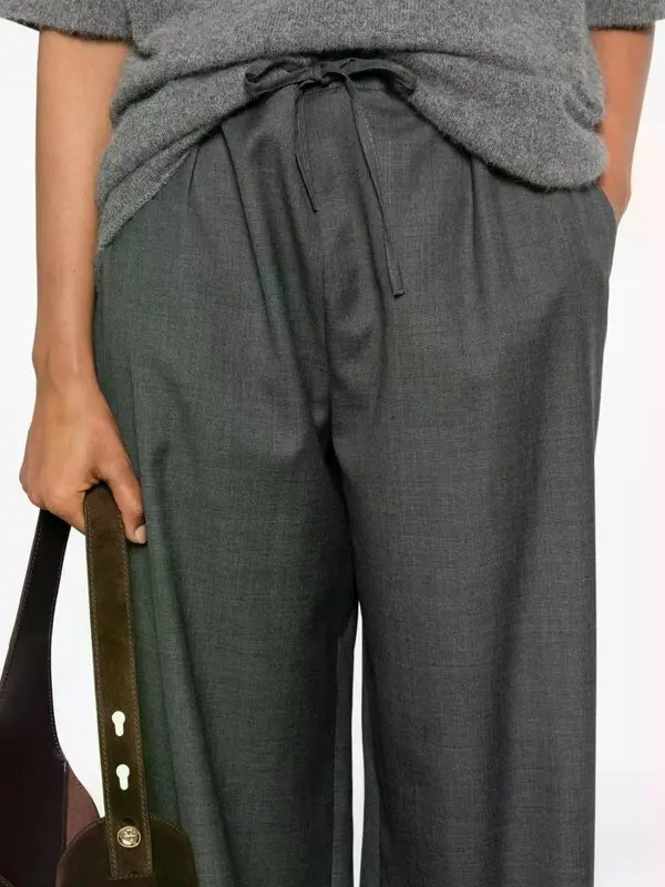 Loulou De Saison Wool Drawstring Trousers - Grey