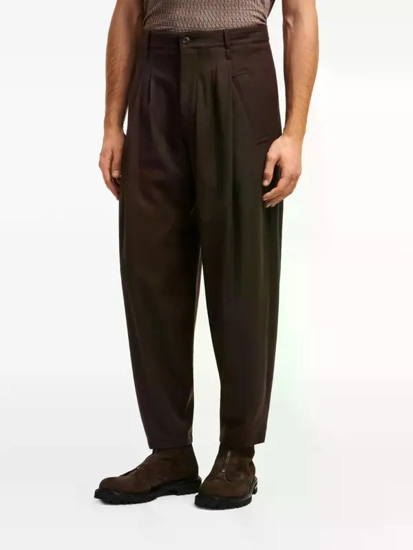 Giorgio Armani Pleated-front Wool Trousers