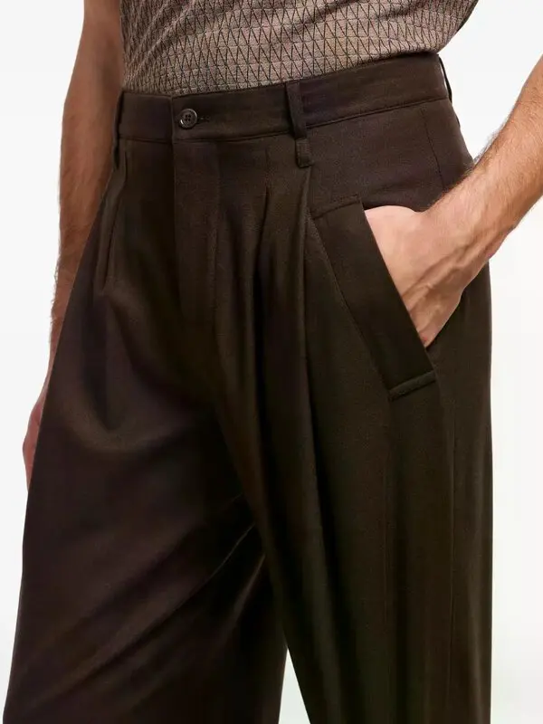 Giorgio Armani Pleated-front Wool Trousers