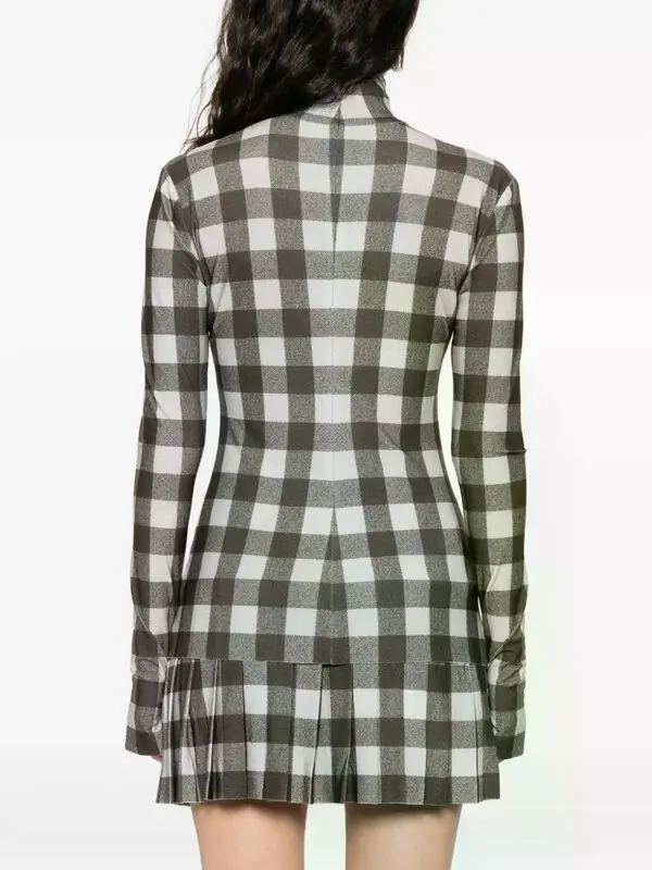 Norma Kamali Checked Turtleneck Top
