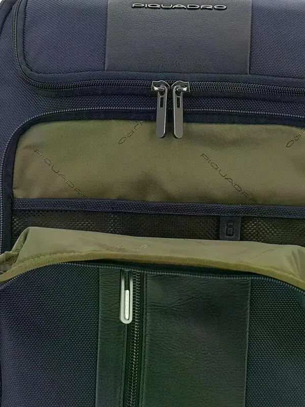 PIQUADRO Leather-trimmed Backpack
