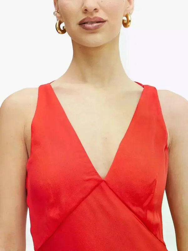 TWINSET Plunge-neck Frill-hem Maxi Dress