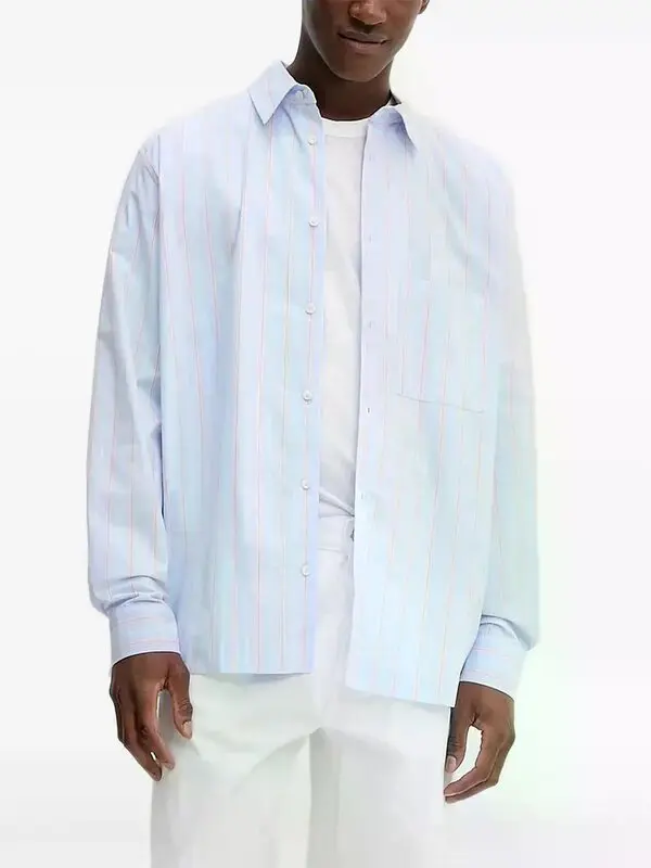 WON HUNDRED Stripe-pattern Shirt - Blue