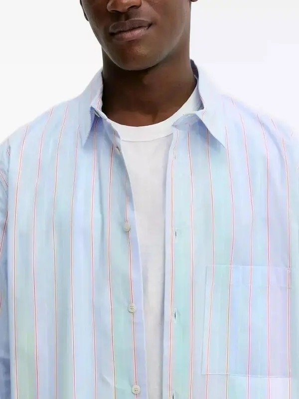 WON HUNDRED Stripe-pattern Shirt - Blue
