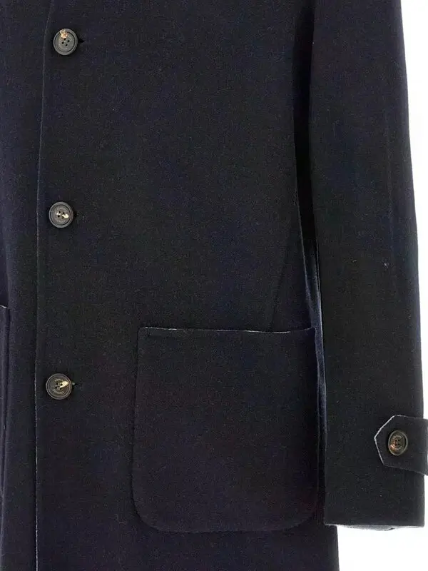 Eleventy Classic-collar Wool Coat - Blue