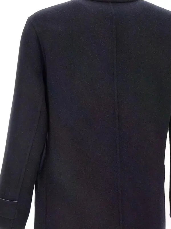 Eleventy Classic-collar Wool Coat - Blue