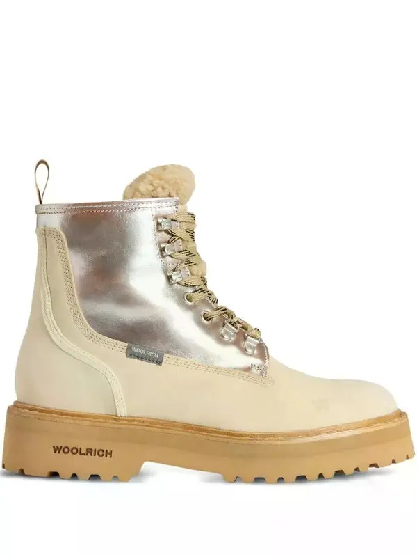 Woolrich Lace-up Combat Boots With Metallic Panelling