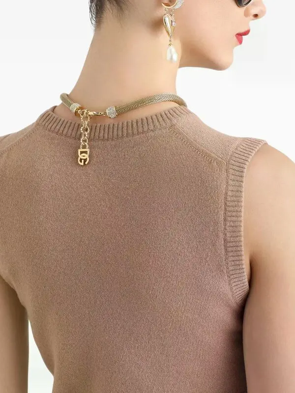 Dolce & Gabbana Cashmere Sleeveless Top - Brown