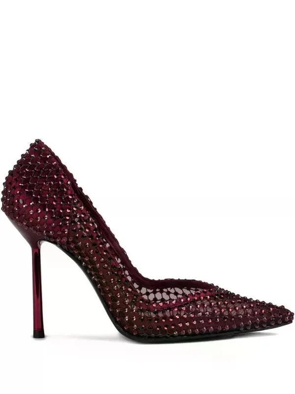 LE SILLA 100mm Gilda Crystal-embellished Mesh Pumps - Red