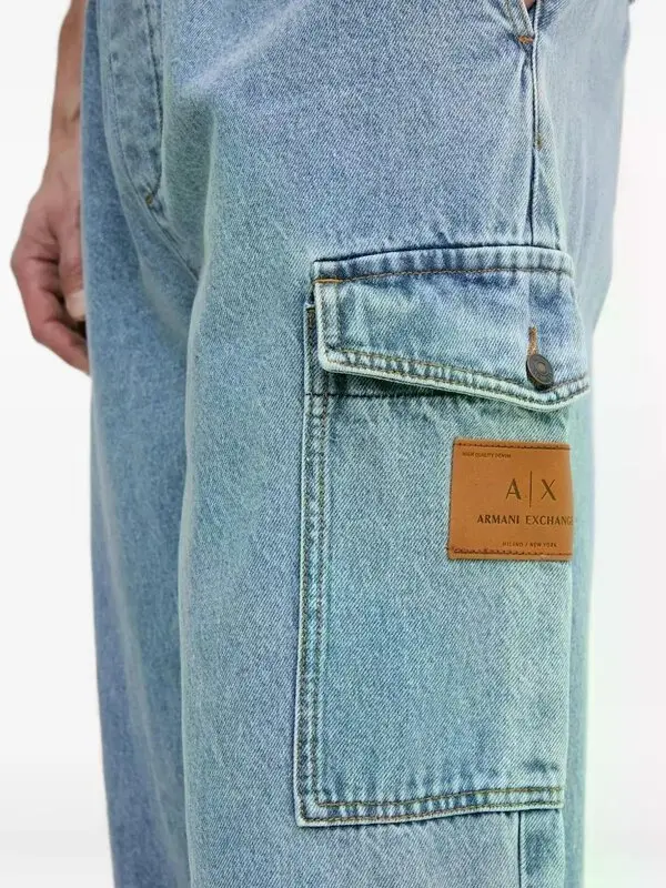 Armani Exchange Light Wash Cargo Pocket Jeans