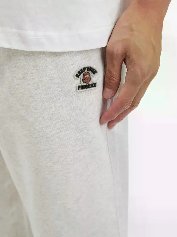 FINGERCROXX Logo-patch Cuffed Sweatpants - Grey