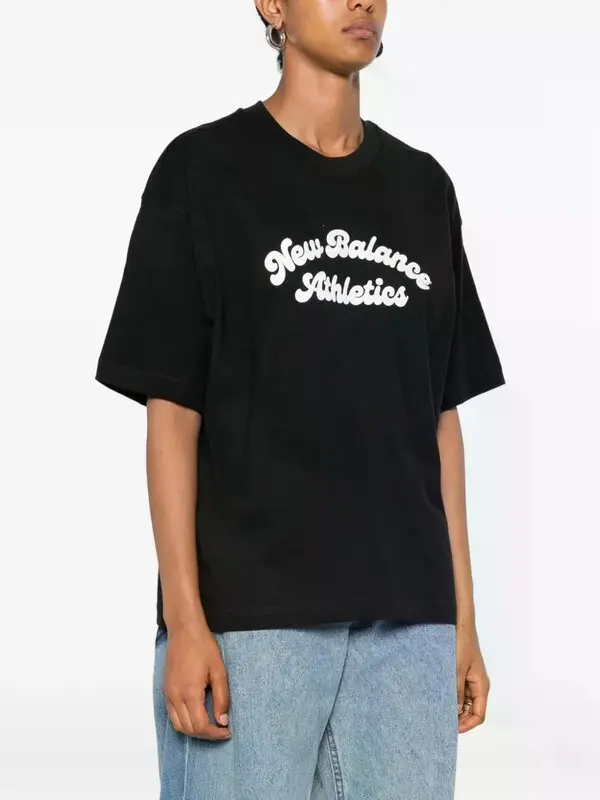 NEW BALANCE Script-logo Cotton Top - Black