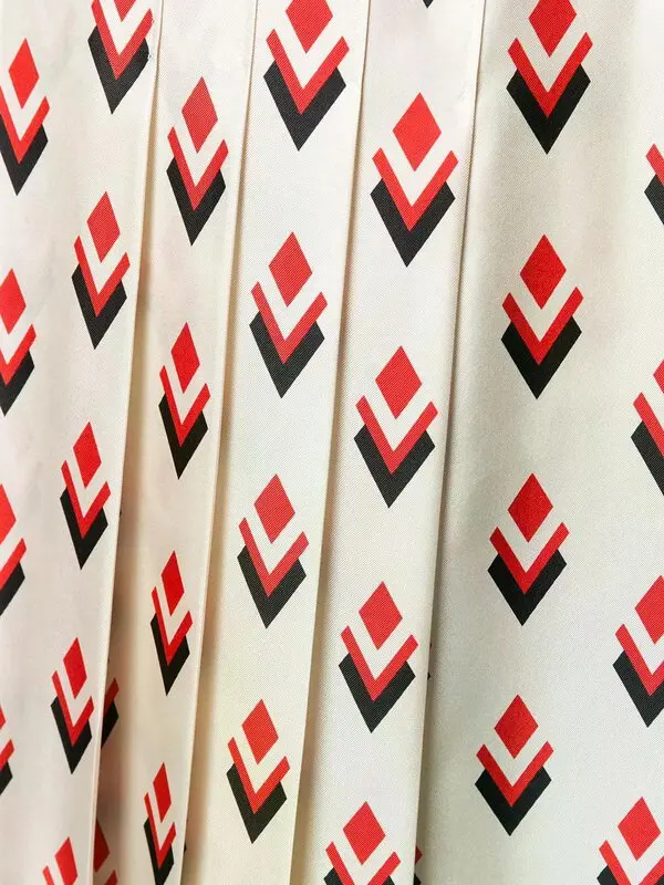 Valentino Garavani Pleated Graphic-print Skirt