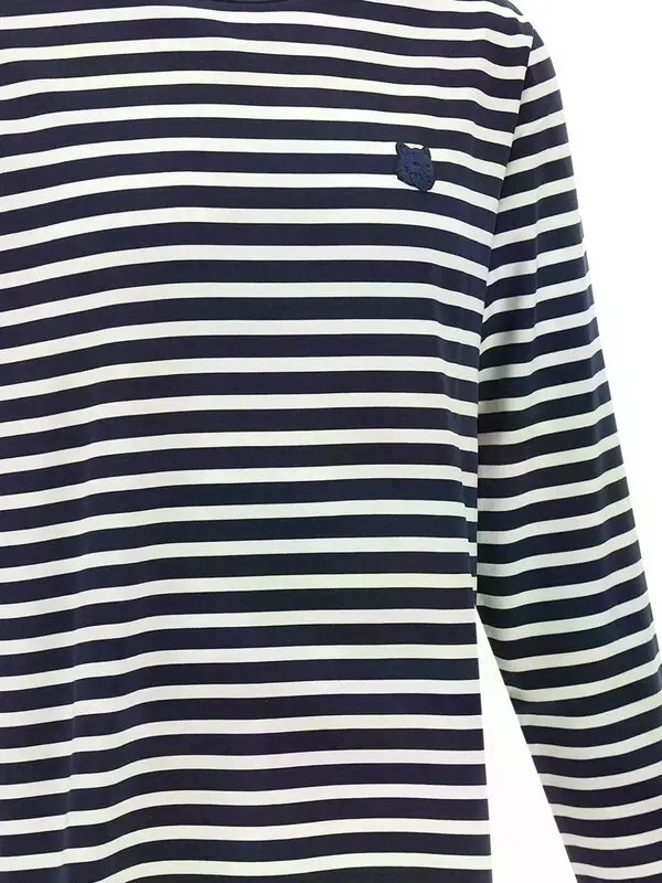 Maison Kitsuné Striped Sweater With Logo Patch