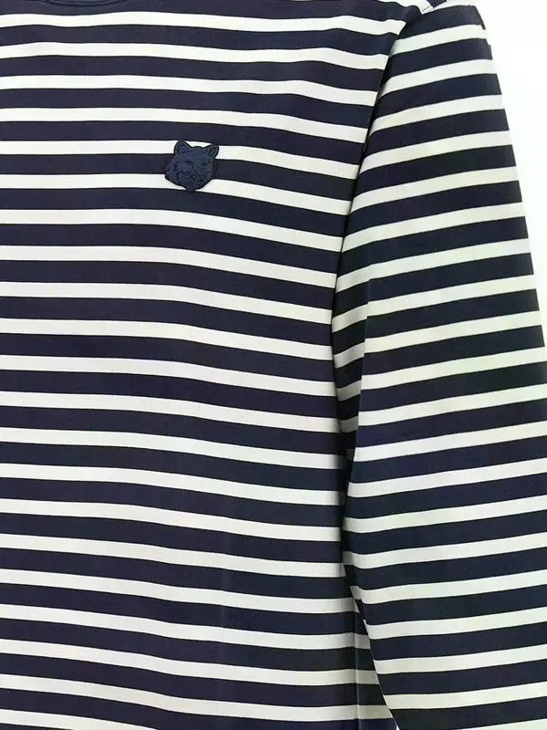 Maison Kitsuné Striped Sweater With Logo Patch