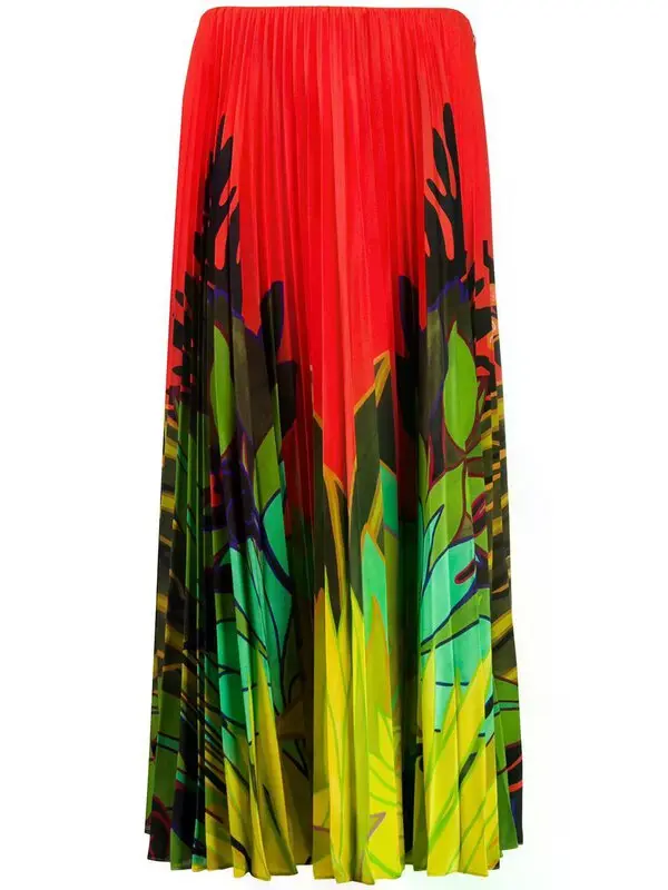 Valentino Garavani Mirro Monkeys Forest Pleated Skirt
