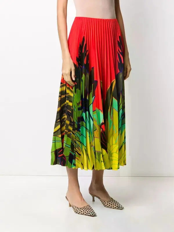 Valentino Garavani Mirro Monkeys Forest Pleated Skirt