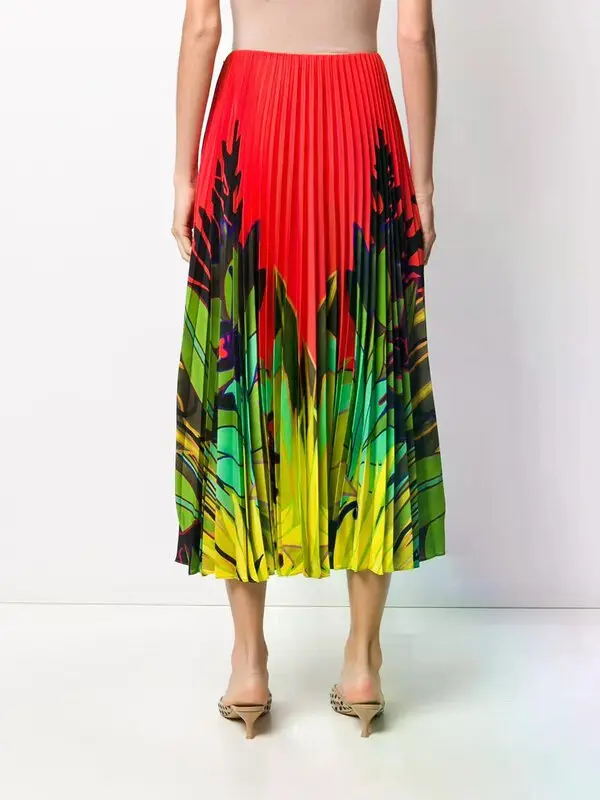 Valentino Garavani Mirro Monkeys Forest Pleated Skirt