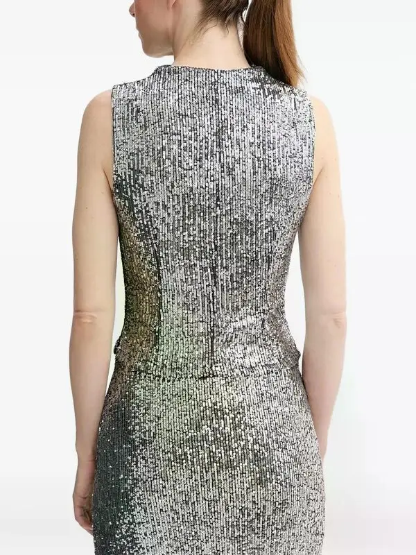 ALOHAS Sequin Embellished Mock Neck Top