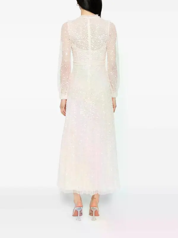 NEEDLE & THREAD Sequin-embellished Long Sleeve Dress