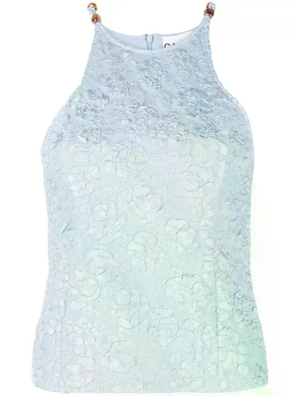 GANNI Floral-jacquard Tank Top