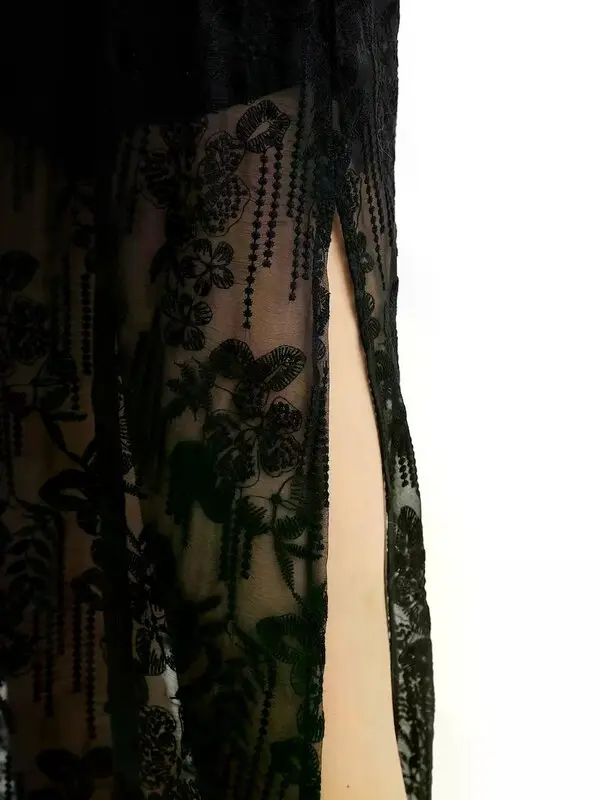 Ermanno Scervino Lace Embellished Side-split Dress
