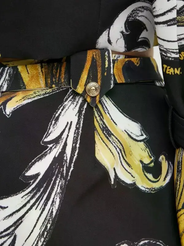 Versace Baroque-print Belted Trousers