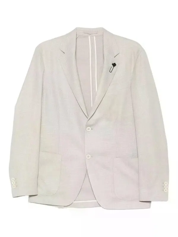 LARDINI Patch Pocket Two Button Jacket - Neutrals