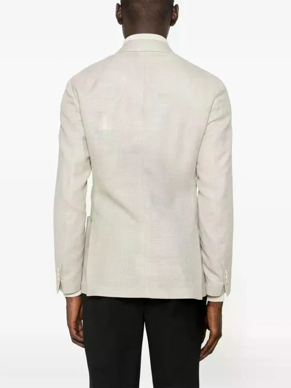 LARDINI Patch Pocket Two Button Jacket - Neutrals