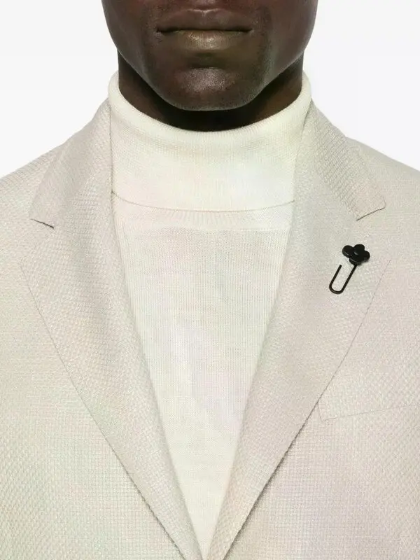 LARDINI Patch Pocket Two Button Jacket - Neutrals