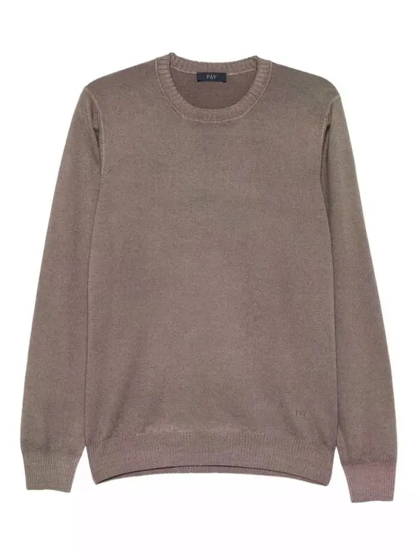FAY Crew-neck Wool Sweater - Neutrals