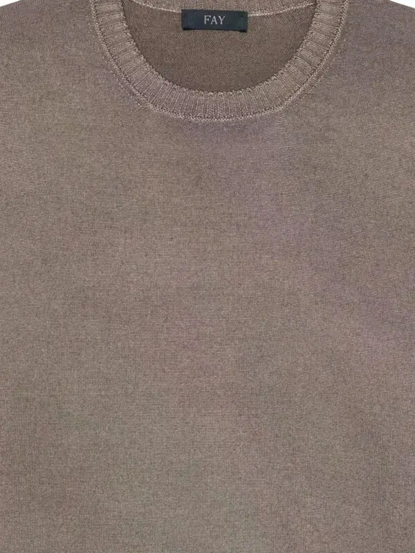 FAY Crew-neck Wool Sweater - Neutrals