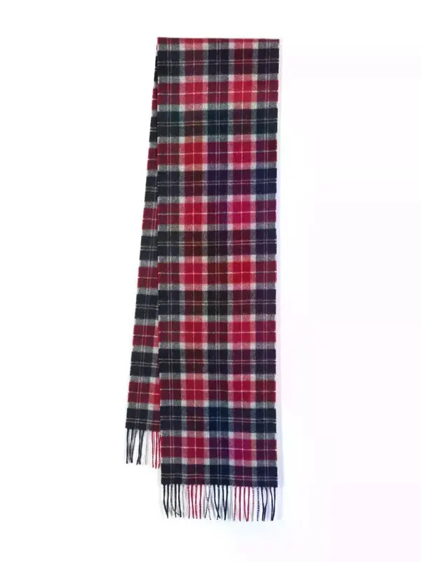 Barbour Tartan-check Wool Scarf - Blue