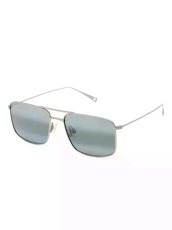Maui Jim Double-bridge Rectangle Sunglasses - Silver