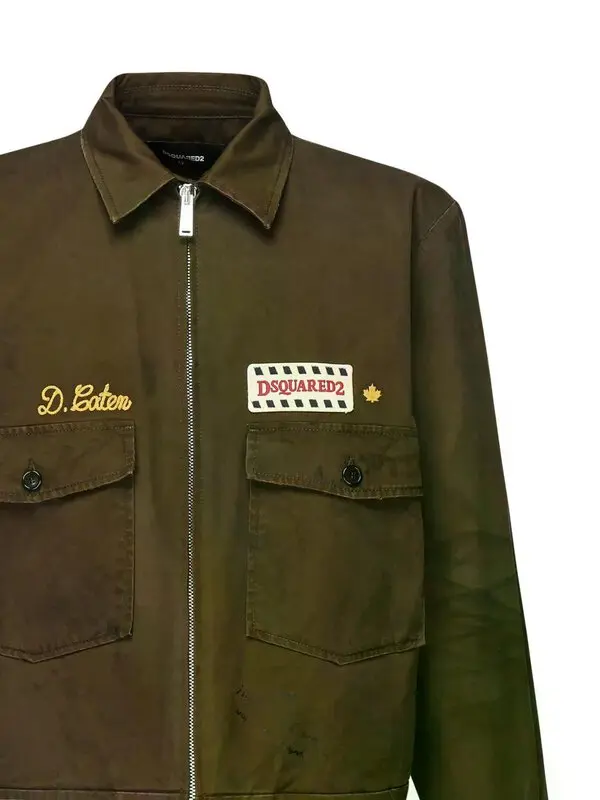 Dsquared2 Embroidered Patch Zip-up Jacket