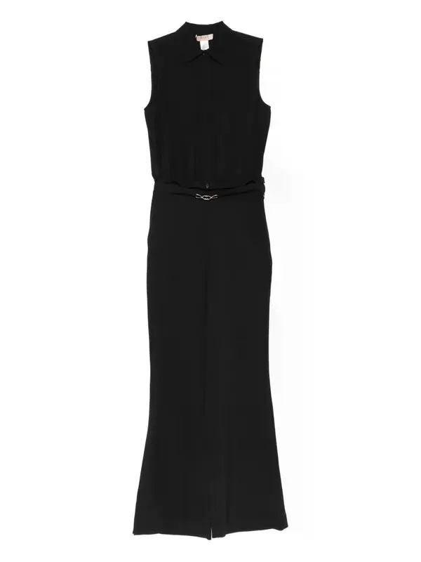 TWINSET Sleeveless Belted Jumpsuit - Black