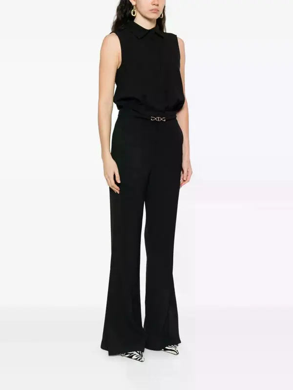 TWINSET Sleeveless Collared Belted Jumpsuit