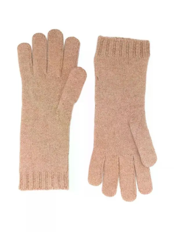 Polo Ralph Lauren Cable-knit Gloves With Embroidered Logo - Neutrals