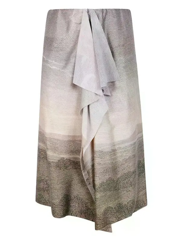 PIERRE-LOUIS MASCIA Draped Silk-blend Skirt
