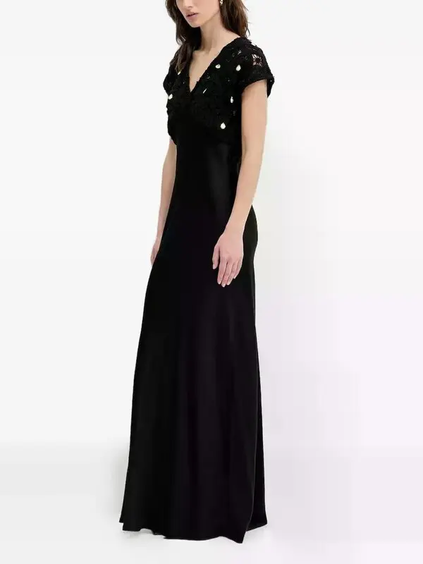 NEVER FULLY DRESSED Crochet-bodice Maxi Dress With Shell Embellishments