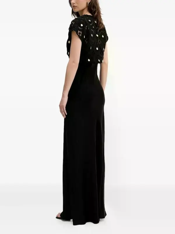 NEVER FULLY DRESSED Crochet-bodice Maxi Dress With Shell Embellishments