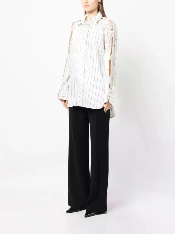 Palmer//harding Stripe-print Lace-up Shirt