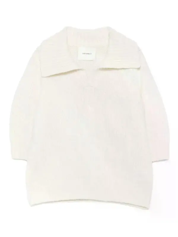 LISA YANG Wide-collar V-neck Jumper - Neutrals