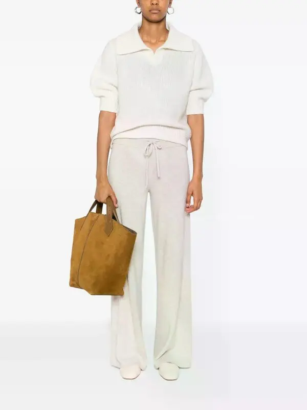 LISA YANG Wide-collar V-neck Jumper - Neutrals