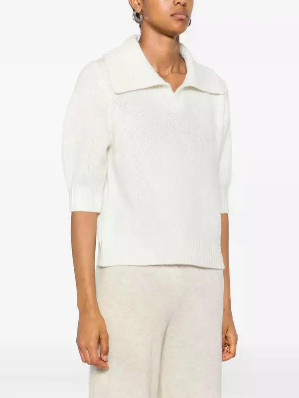 LISA YANG Wide-collar V-neck Jumper - Neutrals