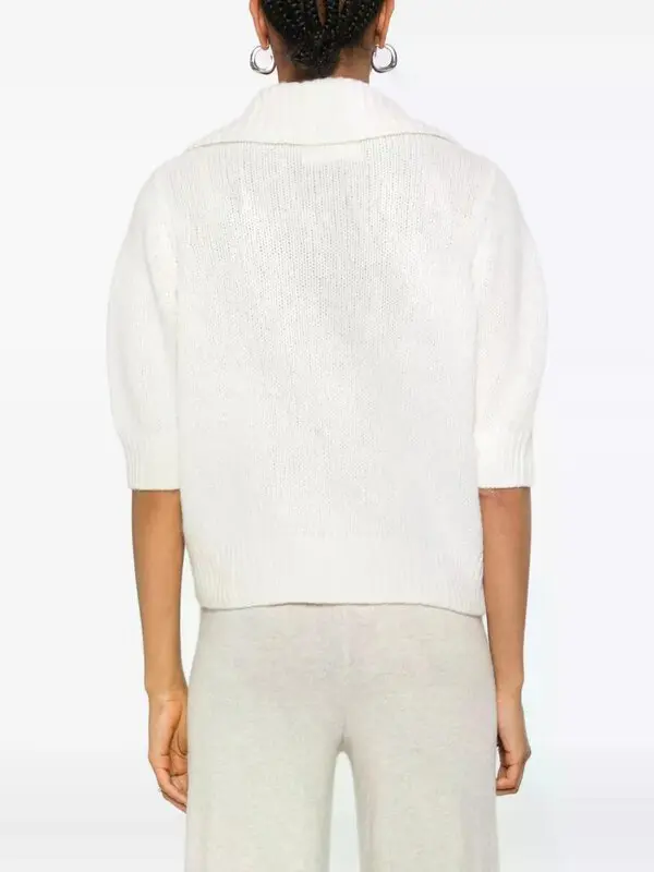 LISA YANG Wide-collar V-neck Jumper - Neutrals