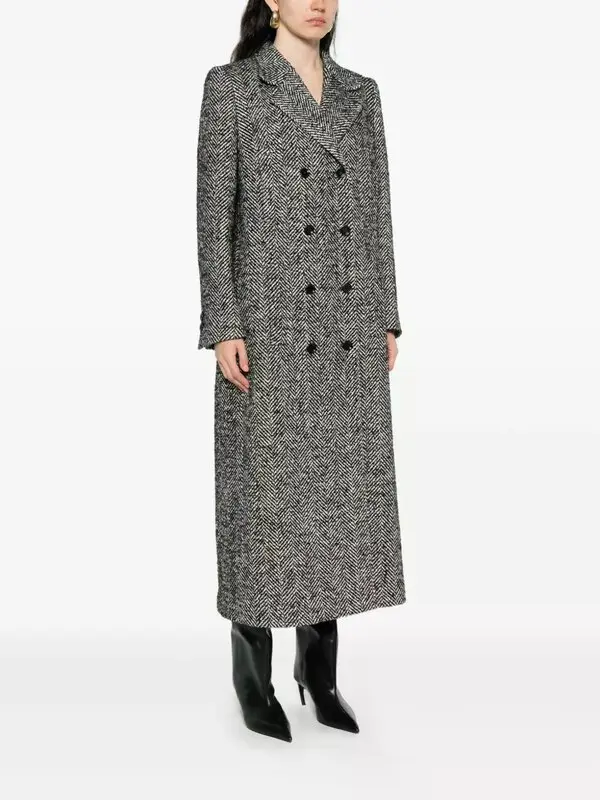 Dolce & Gabbana Herringbone Double-breasted Coat - Grey