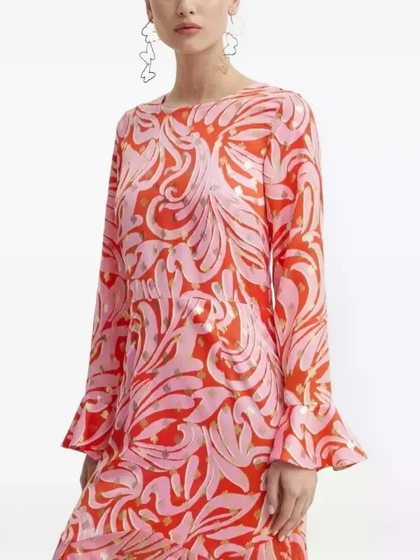 NEVER FULLY DRESSED Fla Ruffled Print Dress
