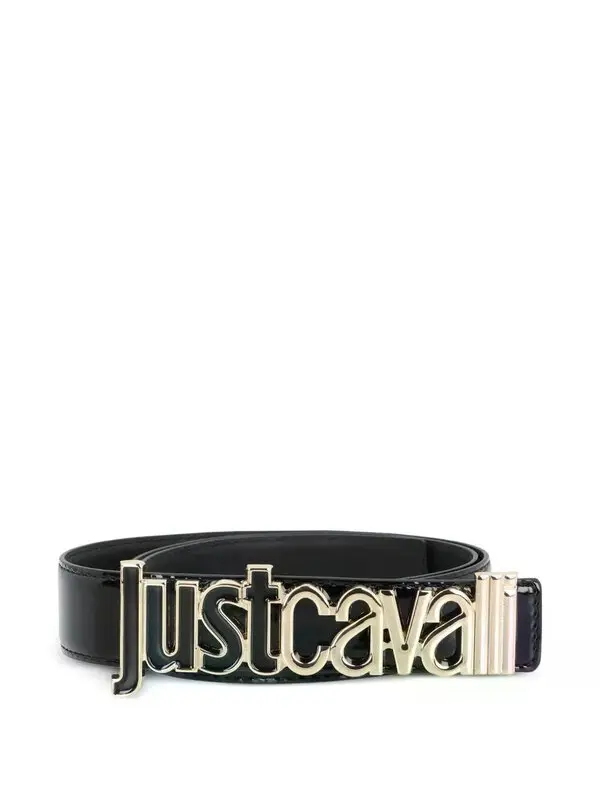 Just Cavalli Leather Logo-buckle Belt - Black